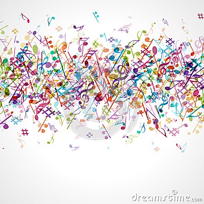 Abstract Pile Of Colored Notes Vector Clipart. Exploding Music Design ...