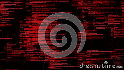 Abstract Programming Code Devided into Blocks on Black Background, Seamless Loop. Animation ...