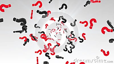 Abstract Question Marks Falling Down and Rotation in the Air Loop ...