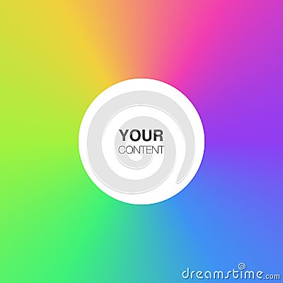 Abstract Rainbow Colors Background With White Circle Text Box Vector ...