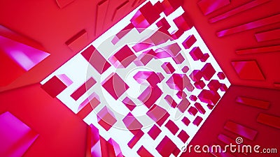 Abstract Red Motion Background with Boxes, Modern Illumination, 4k ...