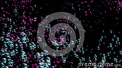 Abstract Red Particles Like Balls Flying in Space on the Background of ...