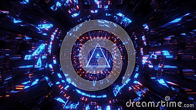 Abstract Reflection Background with Bue Triangle Wireframe Design 3d ...