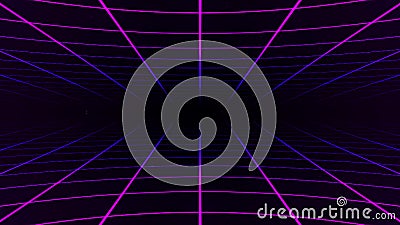 Abstract Retro-synthwave Grid Loop Animation Background 3d Render. Looping Grid Motion Design ...