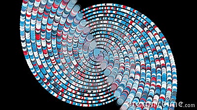 Abstract Rows of Small Circles Rotating Fast and Becoming Giant 3D ...