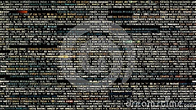 Abstract Running From Left To Right Random Lines Of A Computer Code. Animation. Complex ...
