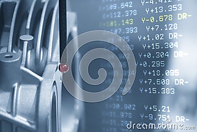 The Abstract Scene Of CMM Machine And G-code Data, Measuring Dimension ...