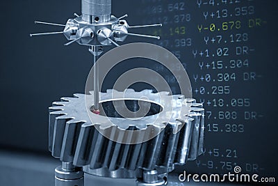 The Abstract Scene Of CMM Machine And G-code Data, Measuring Dimension ...