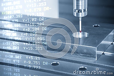 The Abstract Scene Of CMM Machine And G-code Data, Measuring Dimension ...