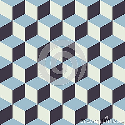 Abstract Seamless Checkered Cube Block Color Blue Pattern Background ...