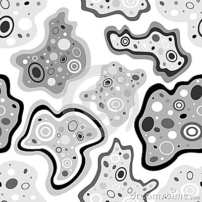 A Pattern With Cool Blobs, Achromatic Vector Illustration ...