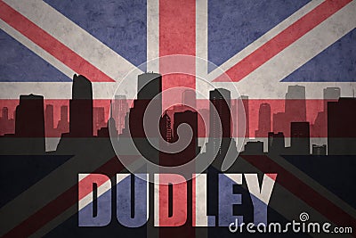 Abstract Silhouette Of The City With Text Dudley At The Vintage British ...