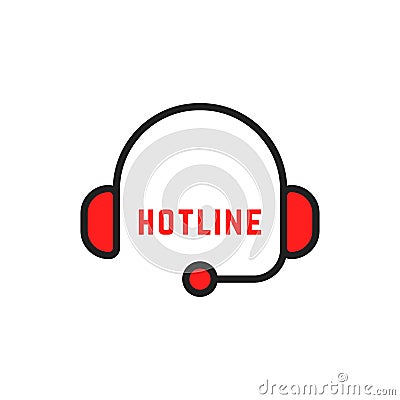 Abstract Simple Thin Line Hotline Logo Vector Illustration ...