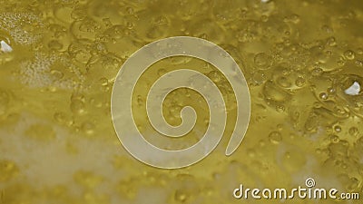 Abstract Boiling Solid Yellow Liquid, Close Up Top View. Stock Footage ...