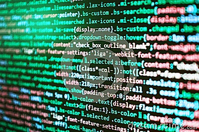 Abstract Source Code Background. Project Managers Work New Idea. IT Business Company. HTML ...