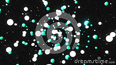 Abstract Spreading Confetti Particles on a Black Background. Motion ...