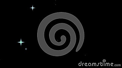 Abstract Stars Motion on Space on Horizontal.Star Moving in Night ...