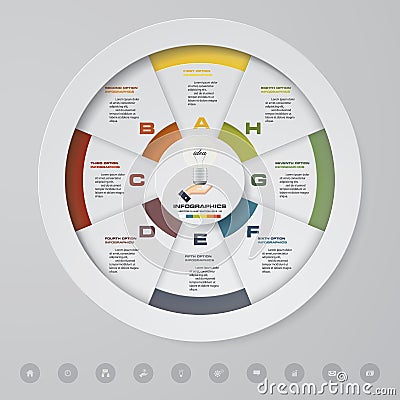 Abstract 8 Steps Modern Pie Chart Infographics Elements.Vector Illustration. | CartoonDealer.com ...