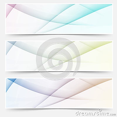 Abstract Swoosh Line Header Web Footer Set Stock Vector - Image: 47203409