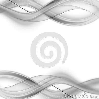 Abstract Swoosh Wave Smoke Border Frame Layout Template. Gray Wave Flow ...