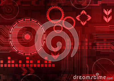 Abstract Technology Background Red Stock Illustration - Image: 41322169