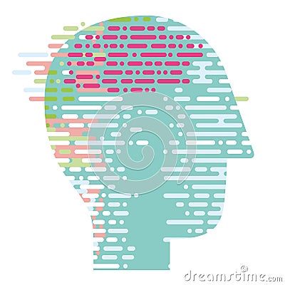 Abstract Thinking Head Symbol Cartoon Vector | CartoonDealer.com #107803145