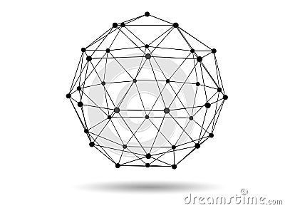 Abstract Three Dimensional Network Concept Wireframe Sphere Stock ...