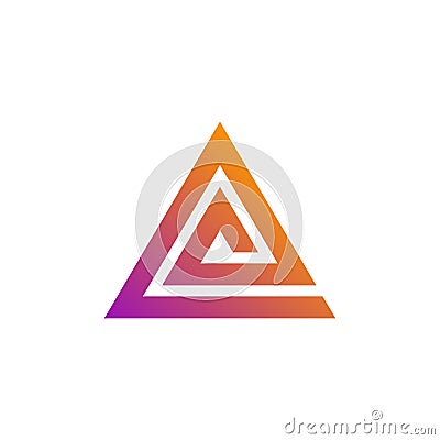 Abstract Triangle Spiral Logo, Pyramid Symbol Cartoon Vector ...
