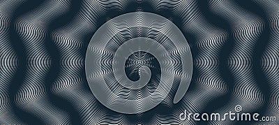 Abstract Vector Wave Background Made With Linear Moire, Op Art Effect ...