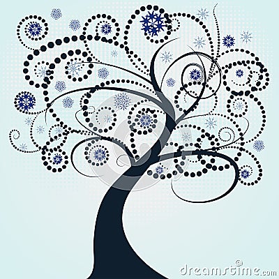 Abstract Vector Winter Tree De Royalty Free Stock Photos - Image: 2726218