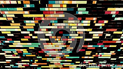 Abstract Video Game with Moving Colorful Blocks on Black Background ...