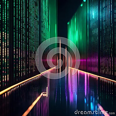 Luminous Pathway: Abstract Wallpaper With Guiding Lights Stock ...