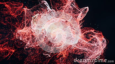 Abstract Wave Particles, Diffuse Powder, 3d Rendering Stock Footage ...