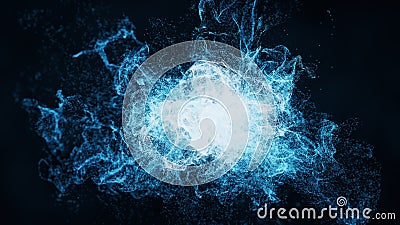 Abstract Wave Particles, Diffuse Powder, 3d Rendering Stock Footage ...