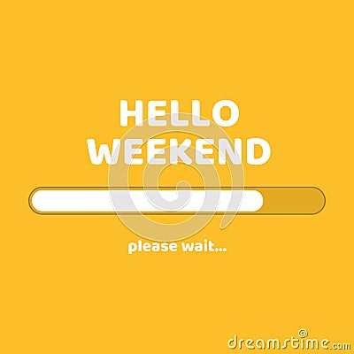 Abstract Weekend Loading On Yellow Background Vector Illustration ...