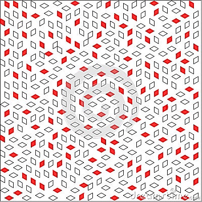Abstract White Background With Red And White Diamonds Placed Around The ...