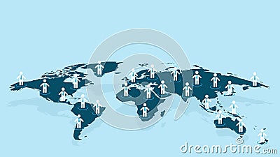 Abstract World Map with Characters in Tie, Concept for Social ...