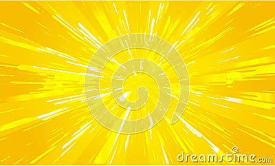 Abstract Yellow Comic Zoom Background. Acceleration Cartoon Super Speed ...