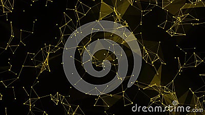 Abstract Yellow Dotted Grid on Black Background. Loop Animation. Slow ...