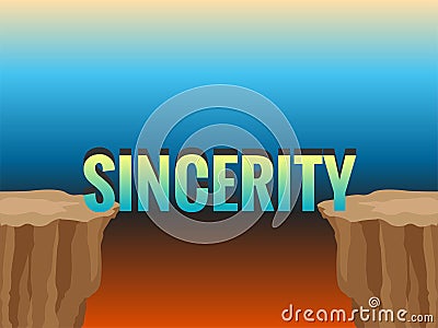 Abyss And Word SINCERITY As Bridge Vector Illustration | CartoonDealer ...