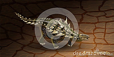 Acanthopolis Realistic Dinosaur. Vector Illustration Of A Prehistoric ...