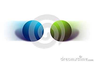 Accelerated Two Balls Moving In Opposite Direction Isolated On White ...