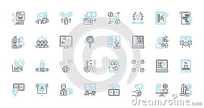 Account Control Linear Icons Set. Security, Permissions, Restrictions ...