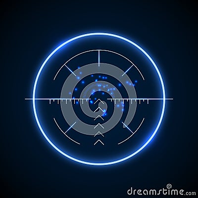 Accurate Sniper Scope, Neon Luminous Target Vector Illustration ...