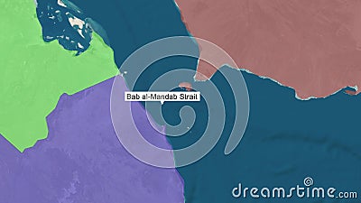 Acercar Al Mapa Del Estrecho Bab Almandab Con Texto Sin Texto Metrajes ...