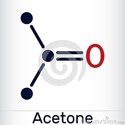 Acetone Ketone Molecule. It Is Organic Solvent. Skeletal Chemical ...