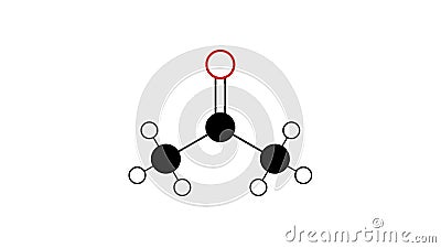 Acetone Molecule, Structural Chemical Formula, Ball-and-stick Model ...