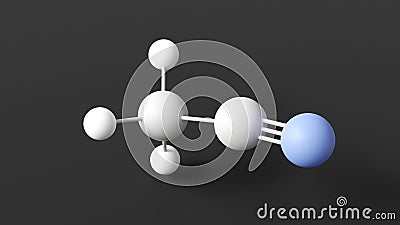 Acetonitrile Molecule, Molecular Structure, Organic Nitrile, Ball And ...