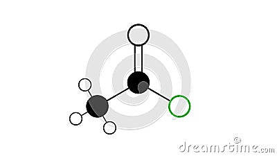 Acetyl Chloride Molecule, Structural Chemical Formula, Ball-and-stick ...