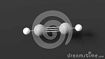 Acetylene Molecular Structure, Ethyne, Ball And Stick 3d Model ...